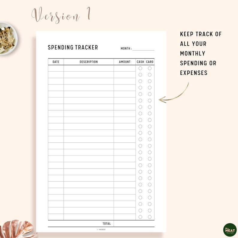 Spending Tracker Printable: FILLABLE Expense & Budget Log (A4, A5 ...