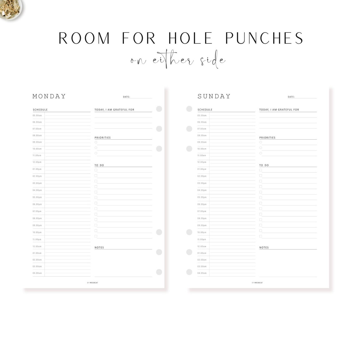 FILLABLE Daily Half Hour Planner PRINTABLE: Undated (PDF) - Etsy