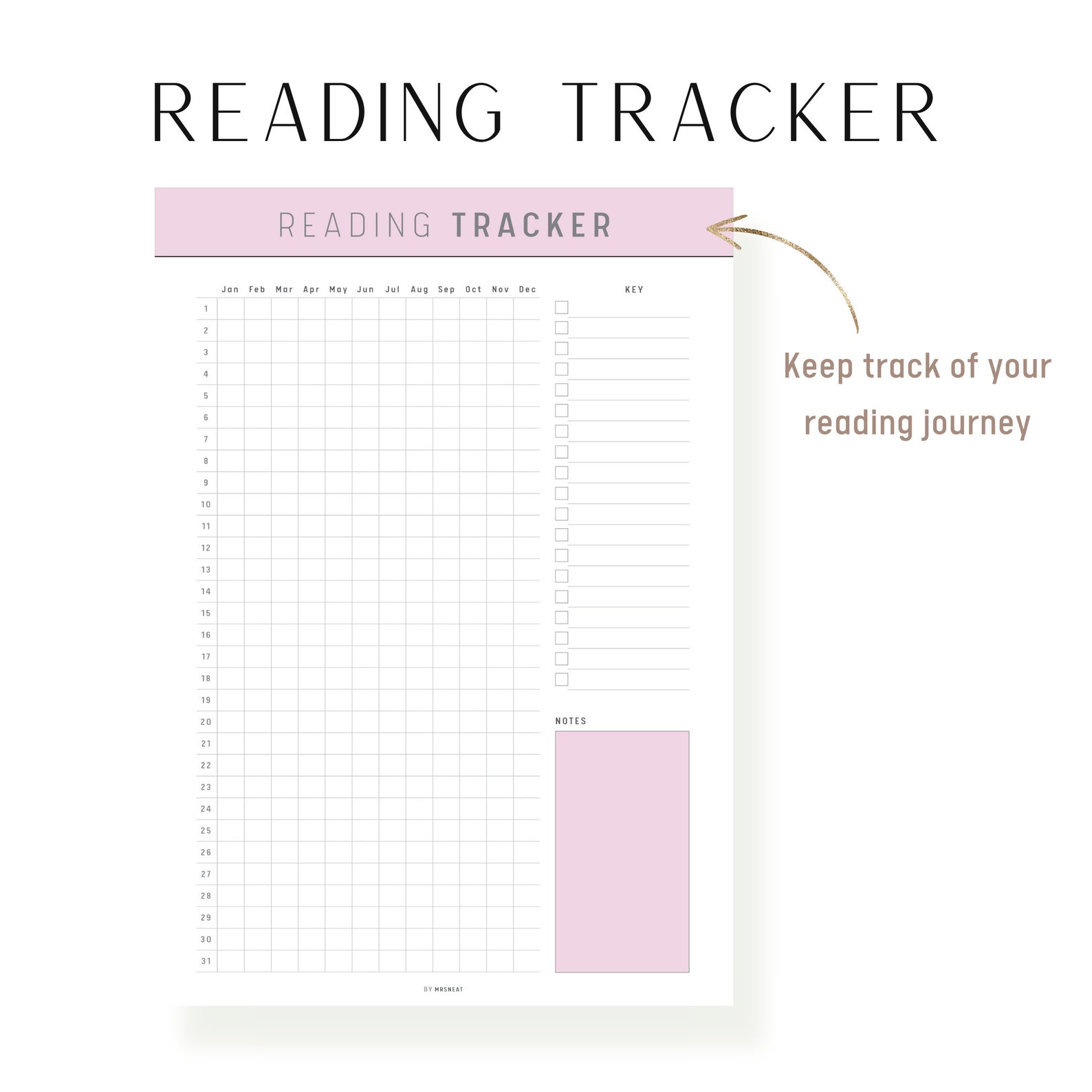 Book of the Month Template, Reading Tracker Template Printable, Reading ...