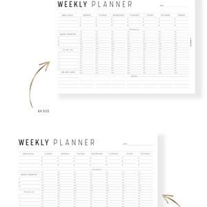 Colorful Weekly Hourly Planner Template, Editable Weekly Schedule ...