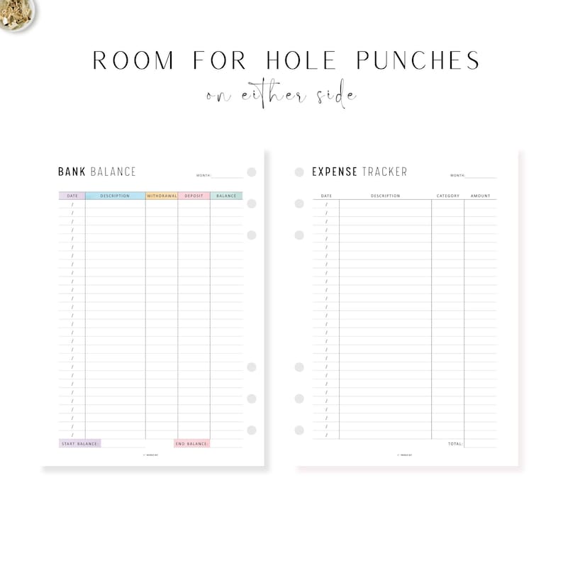 Bank Balance Sheet Printable, Savings Tracker, Banking Record, Finance ...