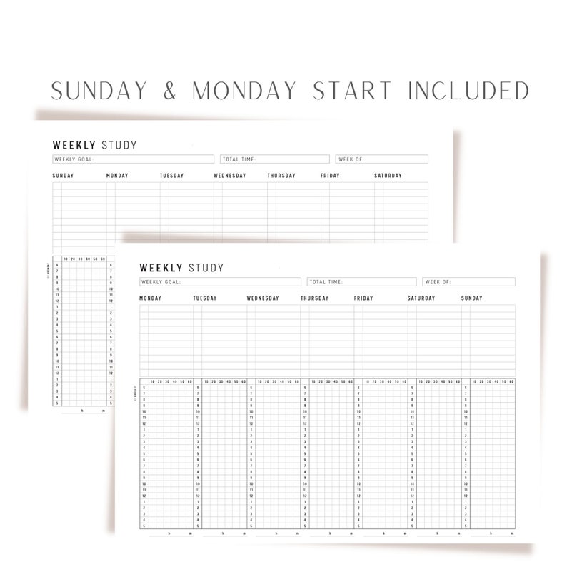 Weekly Study Planner Template, Study Tracker Printable, Weekly Schedule ...