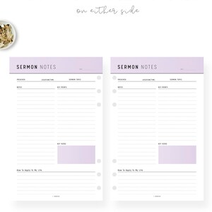 Fillable Sermon Notes Journal, Printable Personal Sermon Notes, Church ...
