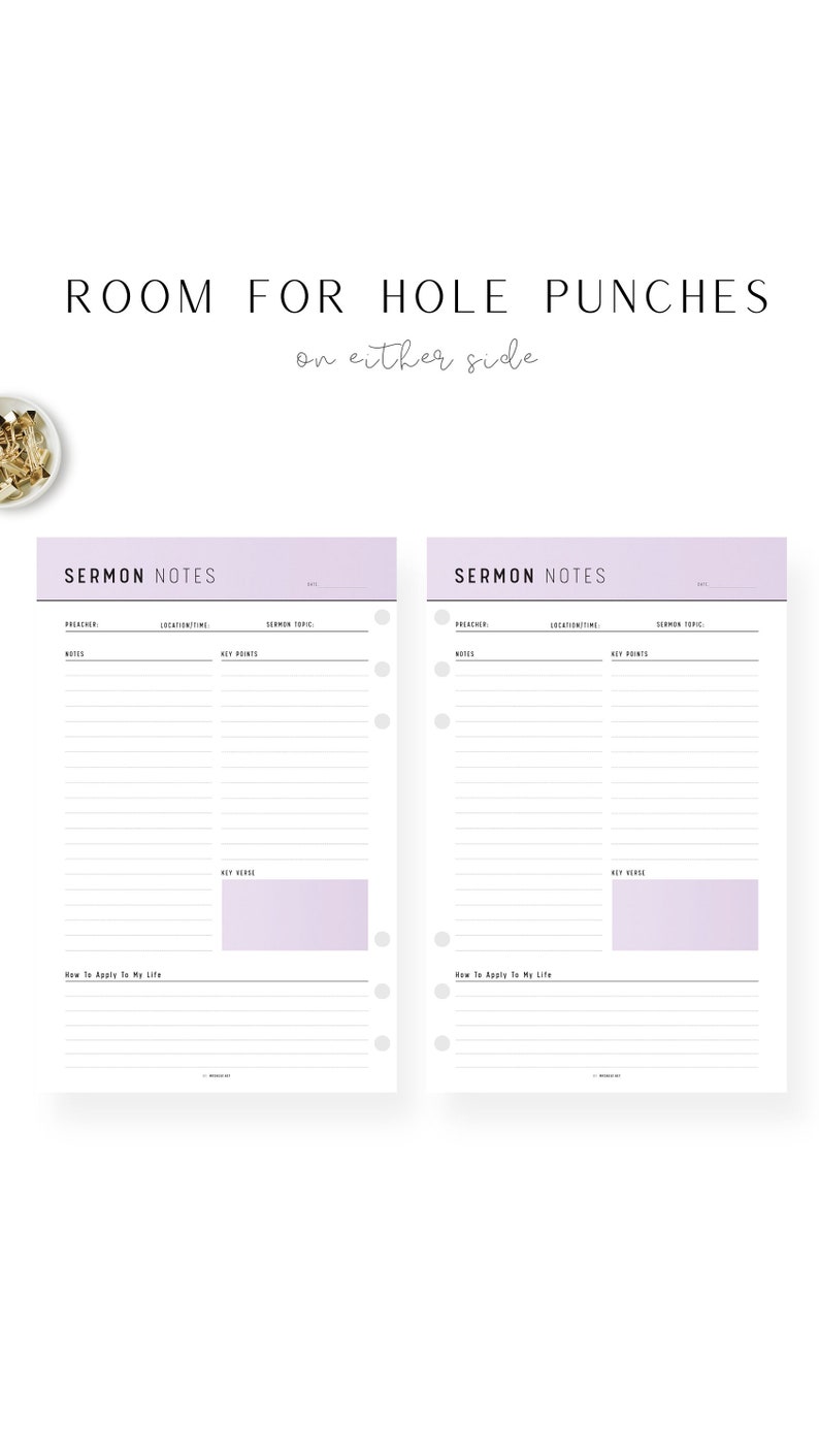 Fillable Sermon Notes Journal, Printable Personal Sermon Notes, Church ...