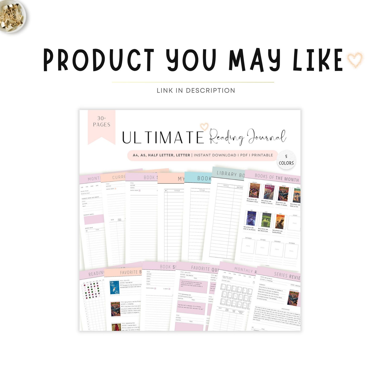 FILLABLE Book Series Review Template: Printable (PDF) - Etsy