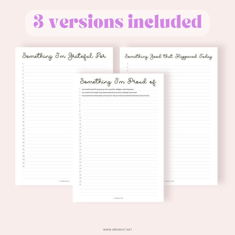 FILLABLE Gratitude Journal PRINTABLE: Wellness & Mindfulness (PDF ...