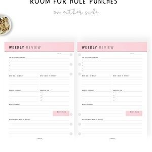 Weekly Review Template Printable, Fillable Weekly Journal, Weekly ...