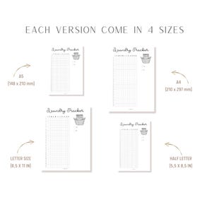 Laundry Tracker Printable, Laundry Log, Track Washing, Track Laundry ...