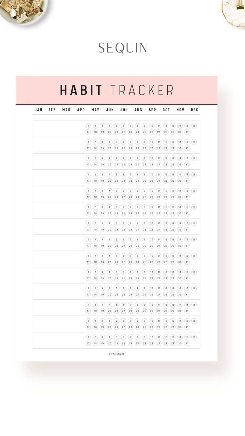 Printable Daily Habit Tracker Template PDF A4 Letter - Etsy