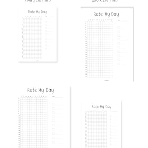 Rate My Day Tracker Printable, Daily Rating Planner, Yearly Day Rating ...