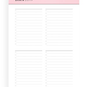 Fillable Brain Dump Template: Printable Planner (PDF) - Etsy
