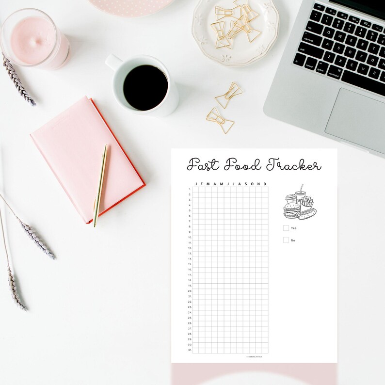 Fast Food Tracker Printable, Health Tracker, Takeout Tracker, Eating ...
