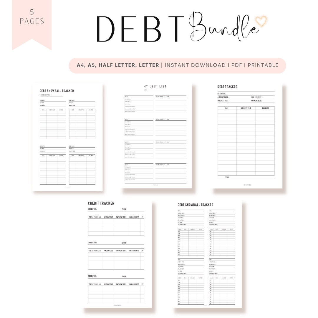 Fillable Debt Payment Tracker Printable, Debt Payoff Tracker, Debt ...