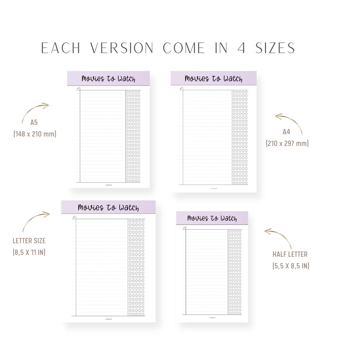 Printable Movies to Watch, Watch List Template, Movies to Watch List ...