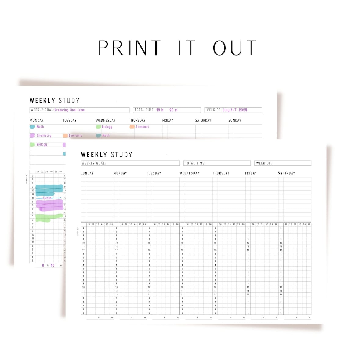 Weekly Study Planner Template Study Tracker Printable Weekly - Etsy