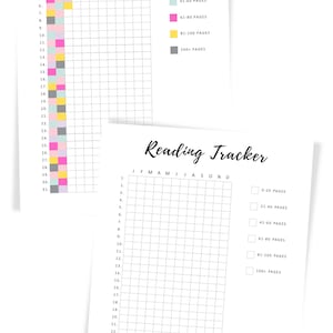 PRINTABLE Reading Tracker One Year Template, Reading Journal, Book ...