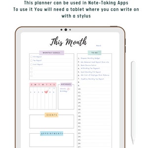 FILLABLE Monthly Planner Template PRINTABLE, Monthly Organizer, Monthly ...