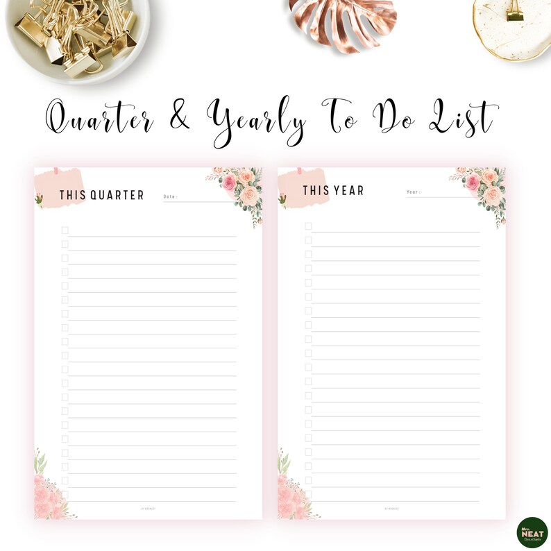 Floral to Do List Planner Printable Bundle 6 Pages Cover - Etsy