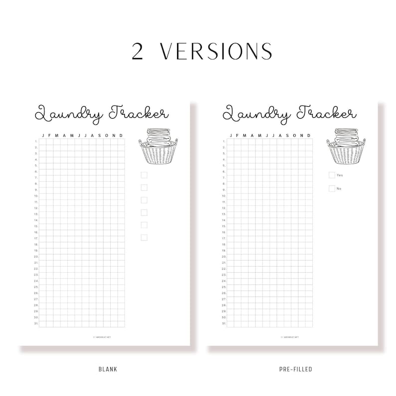 Laundry Tracker Printable, Laundry Log, Track Washing, Track Laundry ...
