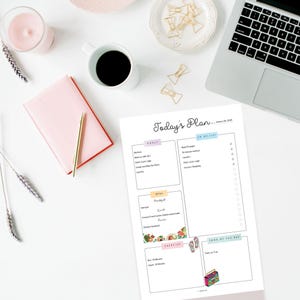 Fillable Todays Plan, Daily Planner Page, Daily Agenda Pages, PRINTABLE ...