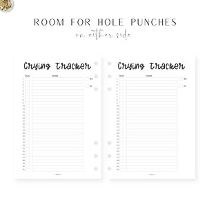 Crying Tracker Template Printable, Crying Log Tracker, Mood Tracker ...