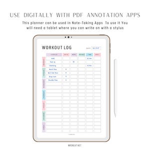 Editable Weekly Workout Log Printable, Daily Workout Planner, Exercise ...