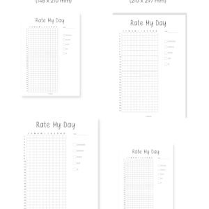 Rate My Day Tracker Printable, Daily Rating Planner, Yearly Day Rating ...