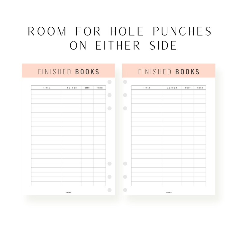 FILLABLE Book List PRINTABLE: Reading Tracker, 5 Colors, PDF (A4, A5 ...