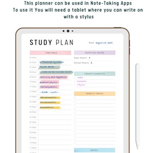 FILLABLE Study Planner Printable: Daily Study Log (PDF) - Etsy