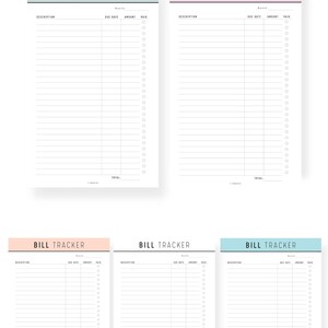 Bill Payment Tracker Printable, Spending Tracker Template, PDF, A4, A5 ...