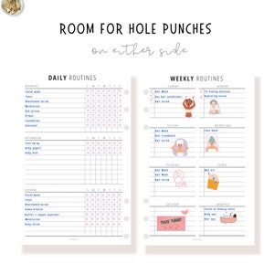 FILLABLE Daily Routine Checklist, Weekly Routines, Self Care Planner ...