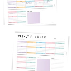PRINTABLE Weekly Planner Landscape: FILLABLE A4/letter (PDF) - Etsy