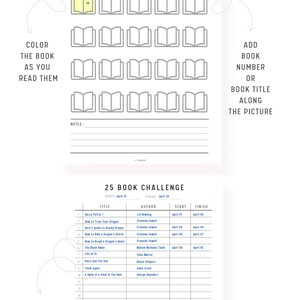 Book Challenge Printable, 100, 50, 30 Book Challenge, 25 Book Challenge ...