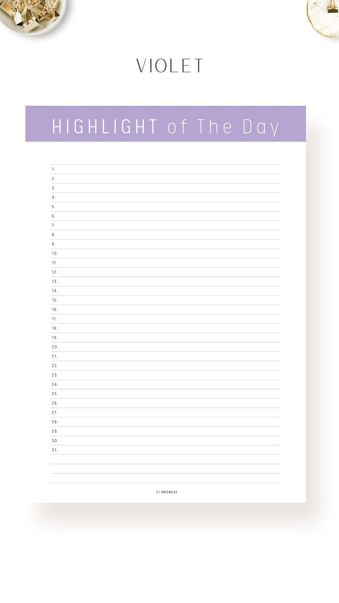 Printable Highlight of the Day Template Day Highlight Page - Etsy