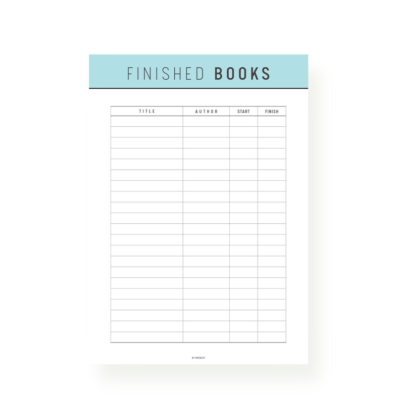 FILLABLE Book List PRINTABLE: Reading Tracker, 5 Colors, PDF (A4, A5 ...