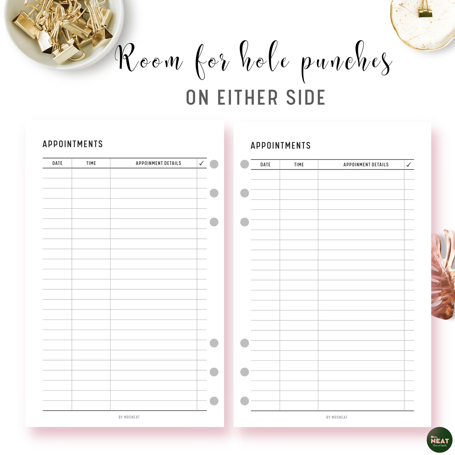 Appointment Tracker Printable Planner, PDF, 2 Versions, A4, A5, Half ...