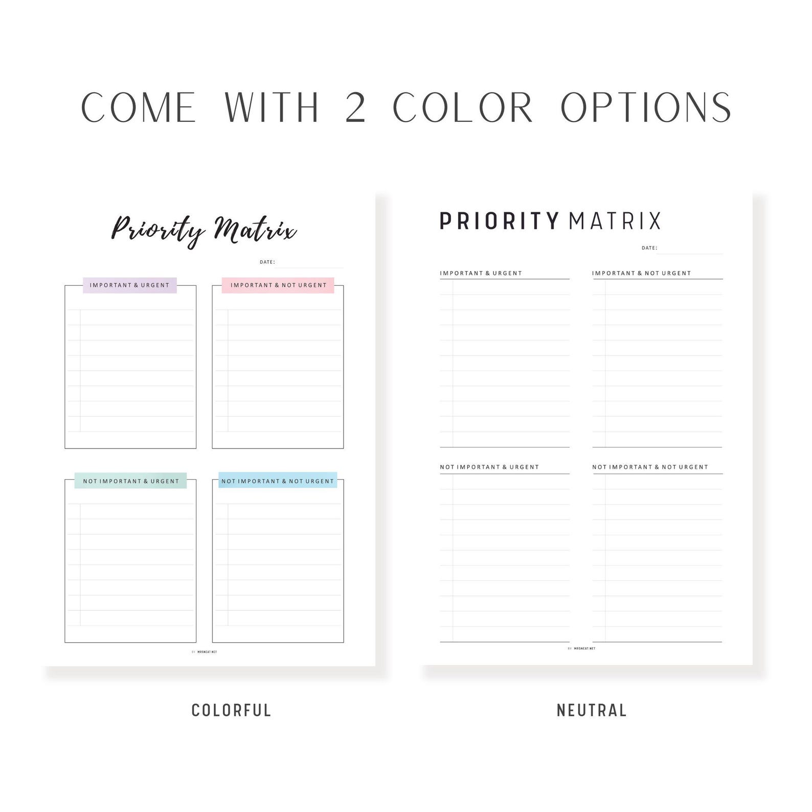 Priority Matrix PDF, Priority Planner, Priority Planner, Printable ...