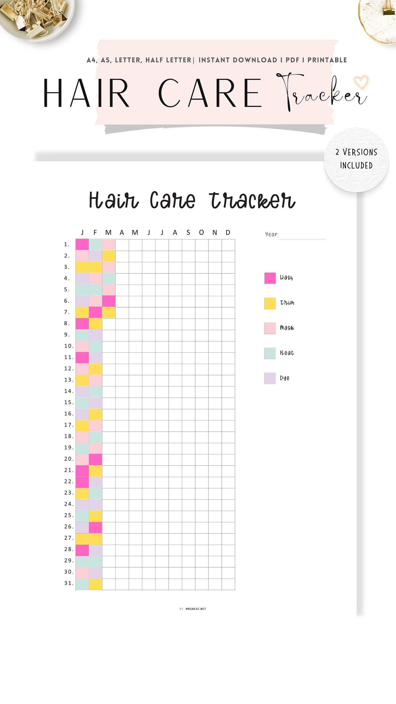 Hair Care Tracker Printable: Routine Planner (PDF) - Etsy Canada
