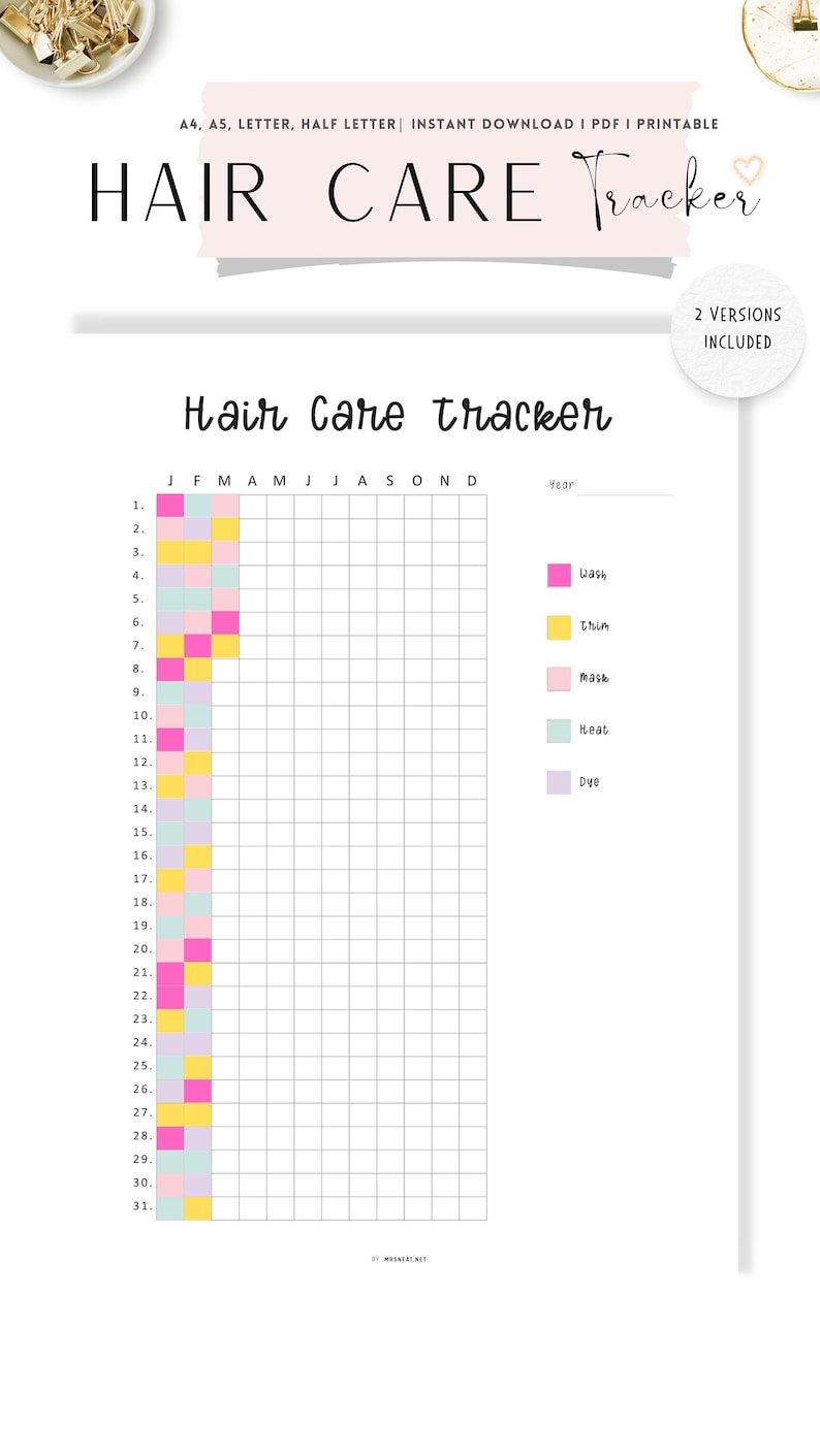 Hair Care Tracker PRINTABLE, Hair Care Journal, Haircare Routine ...