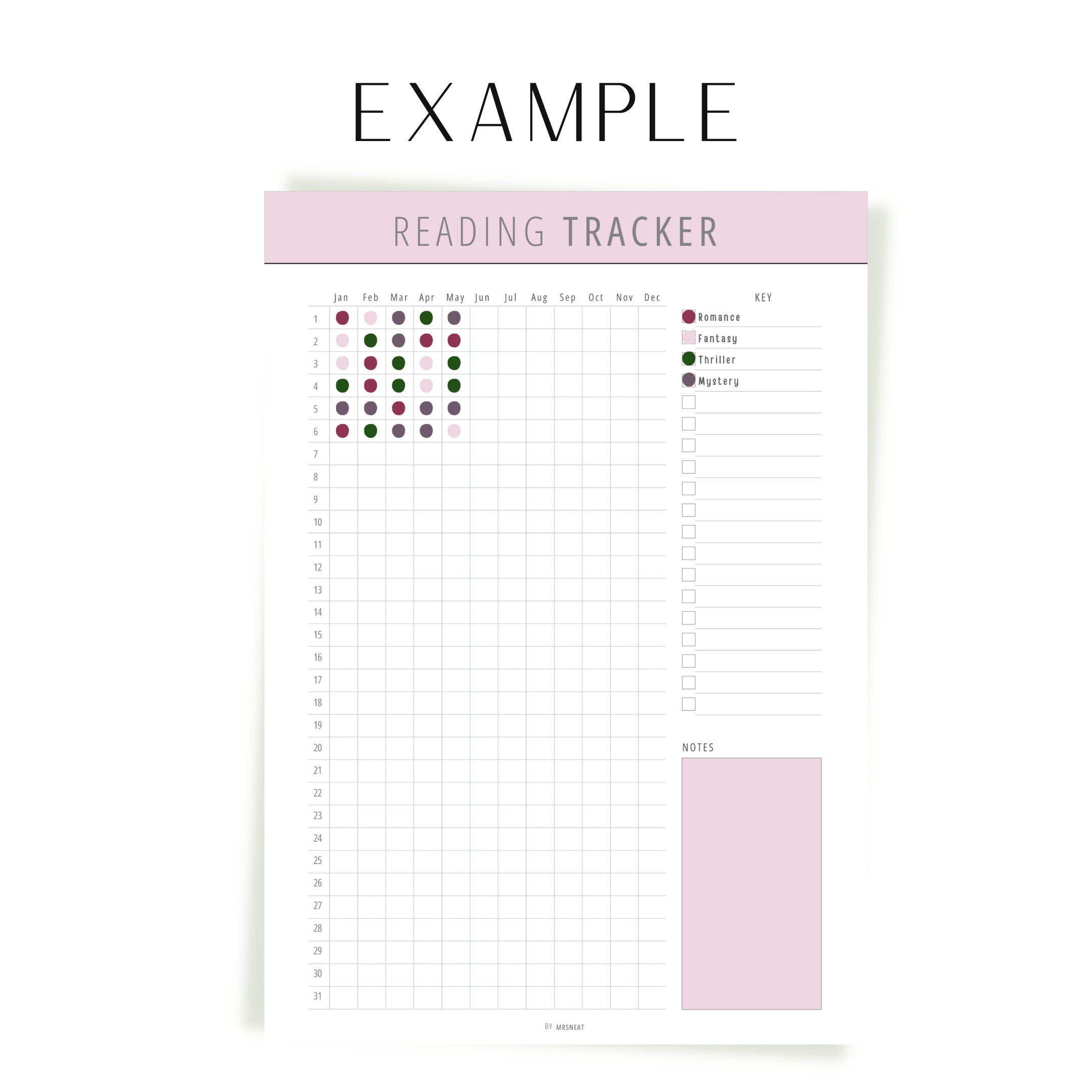 Book of the Month Template, Reading Tracker Template Printable, Reading ...