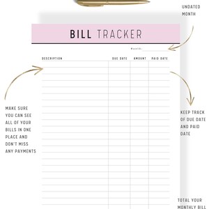 Bill Payment Tracker Printable, Spending Tracker Template, PDF, A4, A5 ...