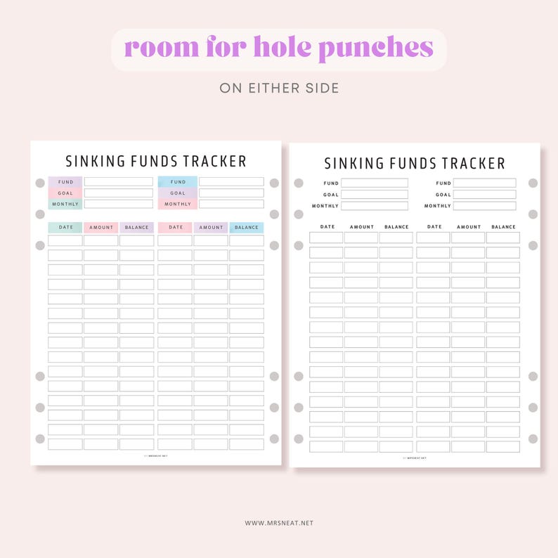 FILLABLE Sinking Funds Tracker PRINTABLE: Savings Log Template (A4, A5 ...