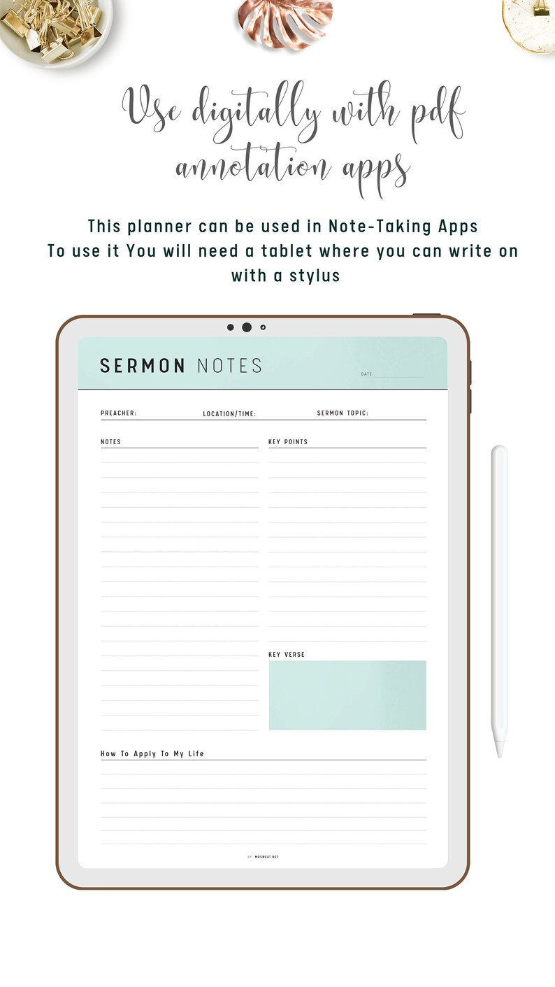 Fillable Sermon Notes Journal, Printable Personal Sermon Notes, Church ...
