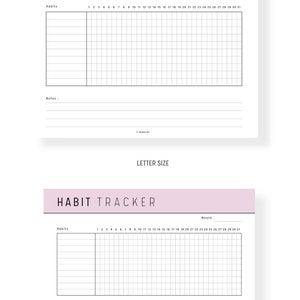 FILLABLE Monthly Habit Tracker PRINTABLE: 5 Colors, A4 & Letter Sizes ...