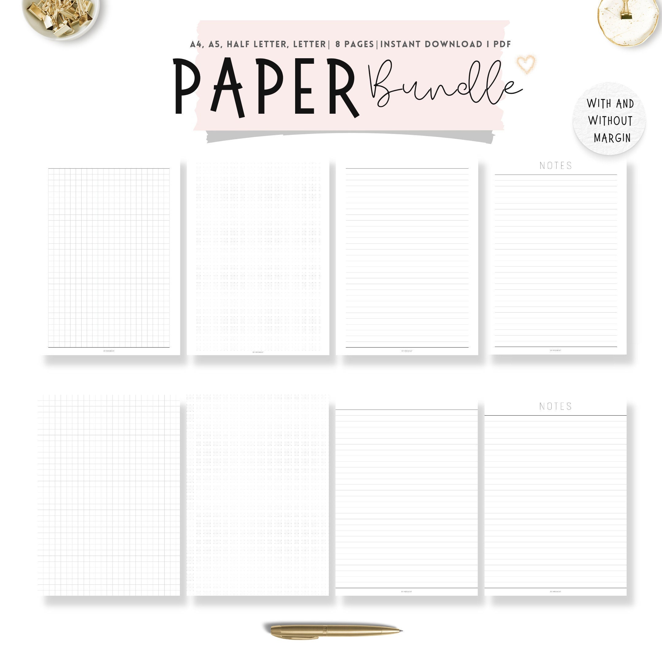 Paper Pages, Dot Grid Paper, Lined Paper, Graph Paper, Dotted Paper ...