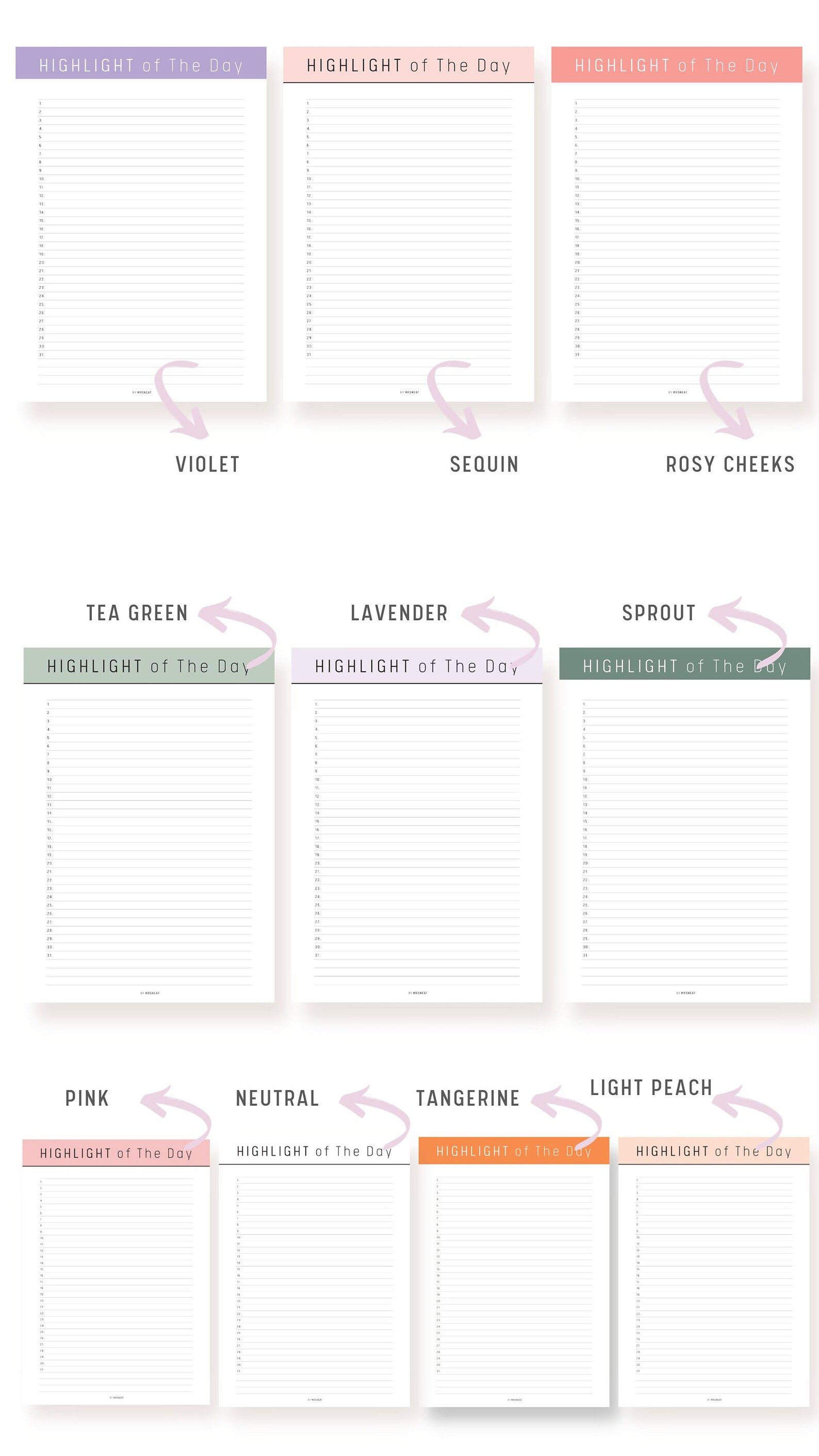 Printable Highlight of the Day Template, Day Highlight Page, Memory ...