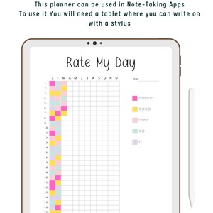 Rate My Day Tracker Printable, Daily Rating Planner, Yearly Day Rating ...