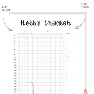 Monthly Hobby Tracker Template, Daily Hobby Tracker, Self Care Journal ...