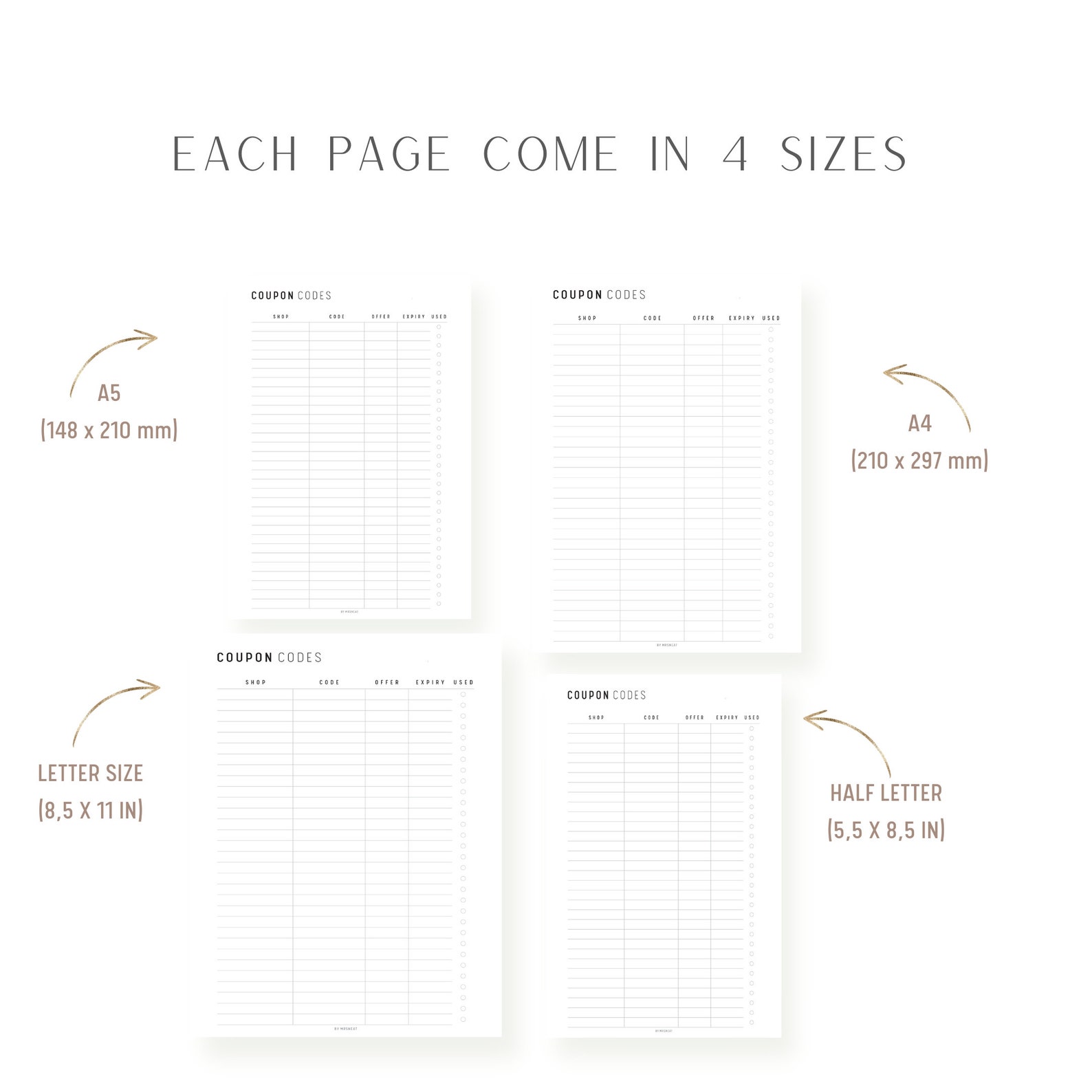 Fillable Coupon Code Tracker PRINTABLE, Coupon Code Template, Coupon ...