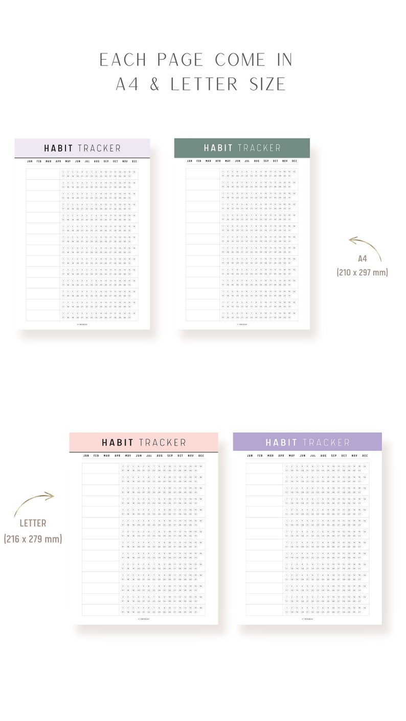 Printable Daily Habit Tracker Template PDF A4 Letter - Etsy